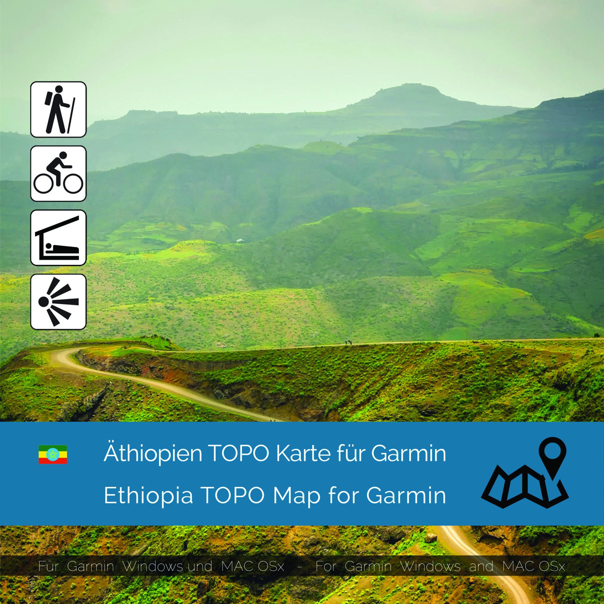 Download topographic map Ethiopia for Garmin