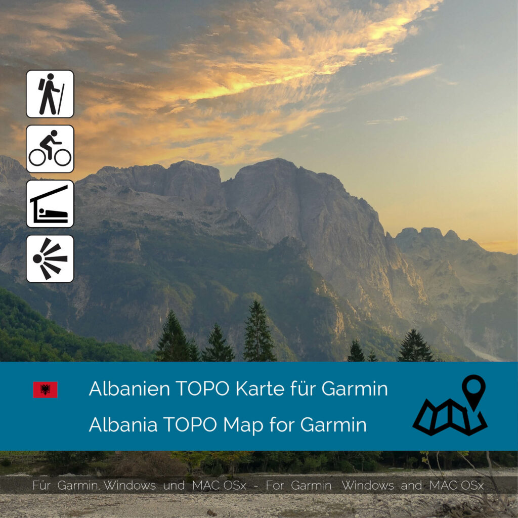 Topographic Map Albania for Garmin - Garmin Worldmaps - Map Shop