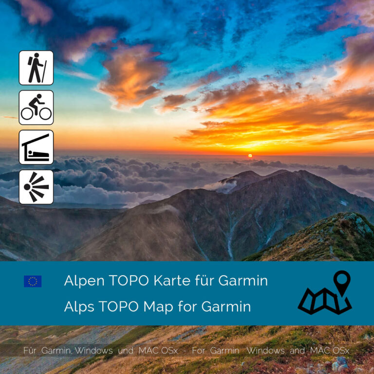 Topographic Map Alps for Garmin - Garmin Worldmaps - Map Shop