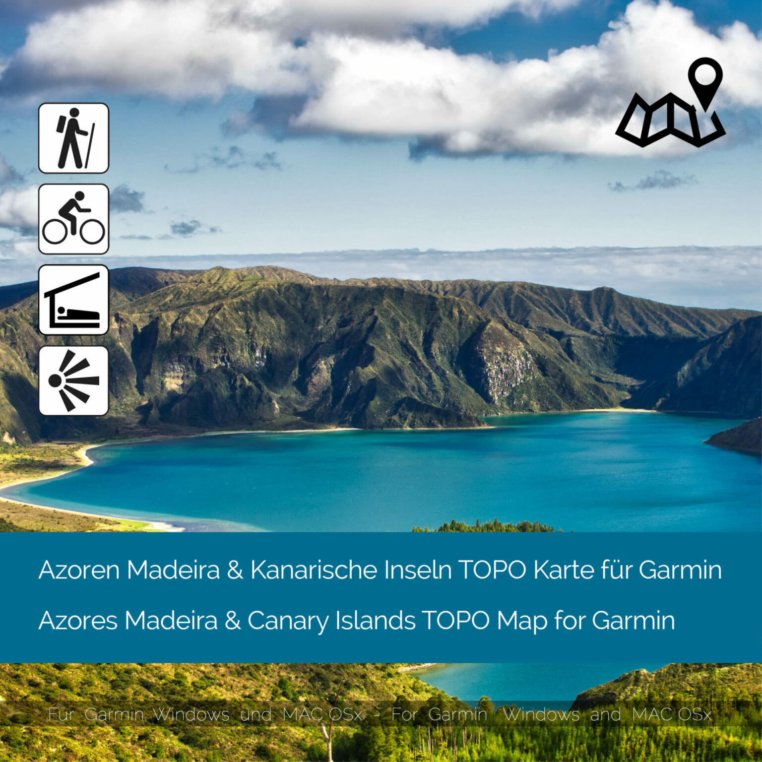 Topographic Map Azores Madeira & Canary Islands for Garmin