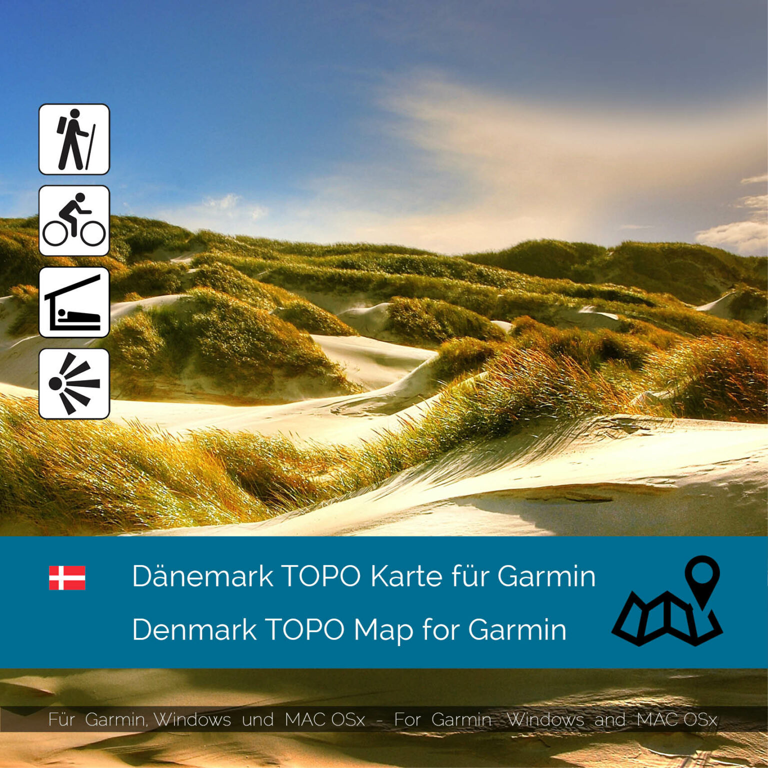 Topographic Map Denmark for Garmin - Garmin Worldmaps - Map Shop