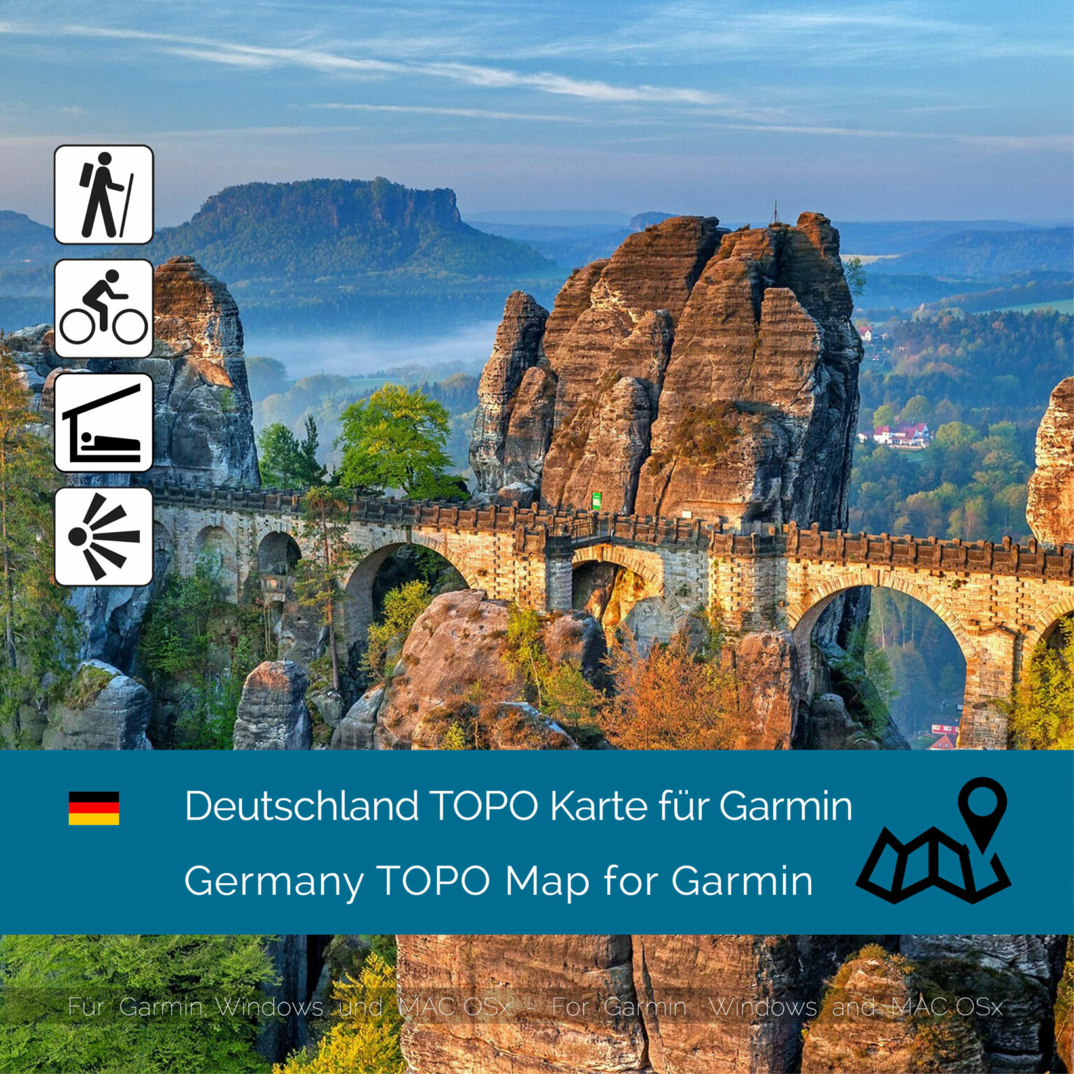 Topographic Map Germany for Garmin - Garmin Worldmaps - Map Shop