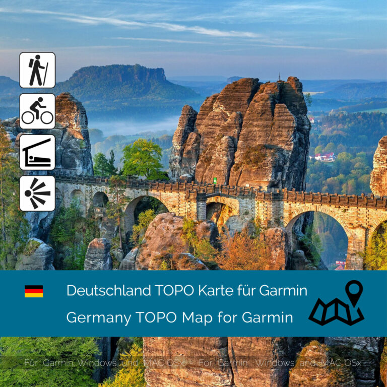 Topographic Map Germany for Garmin - Garmin Worldmaps - Map Shop