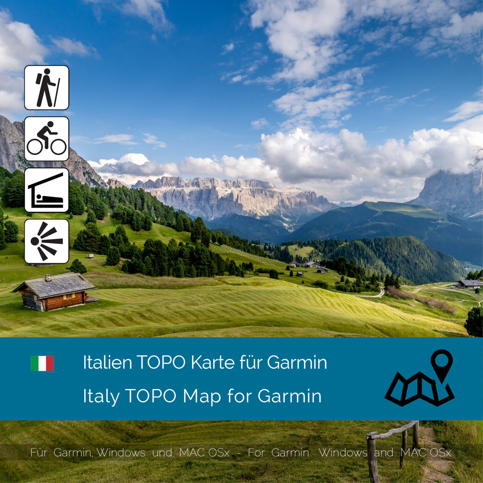 Topographic Map Italy for Garmin - Garmin Worldmaps - Map Shop