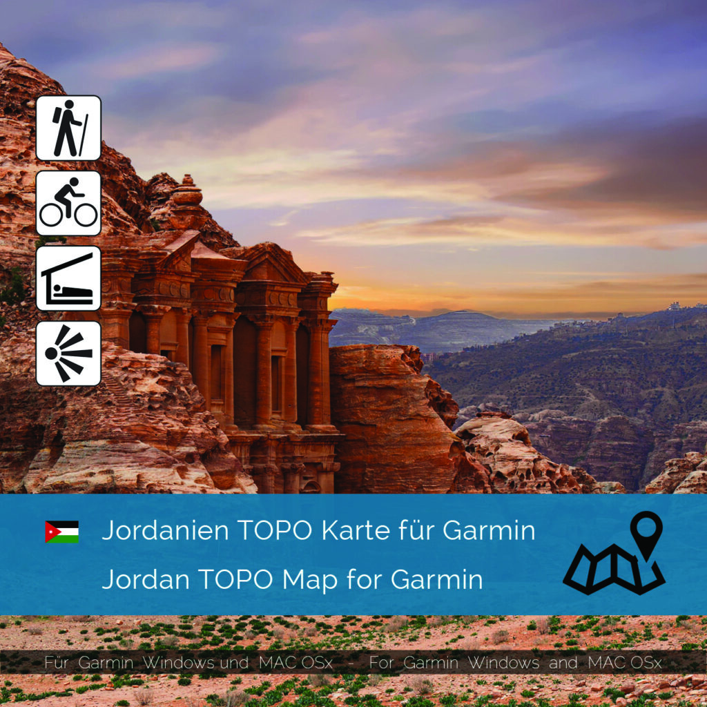 Topographic Map Jordan for Garmin - Shop map as download