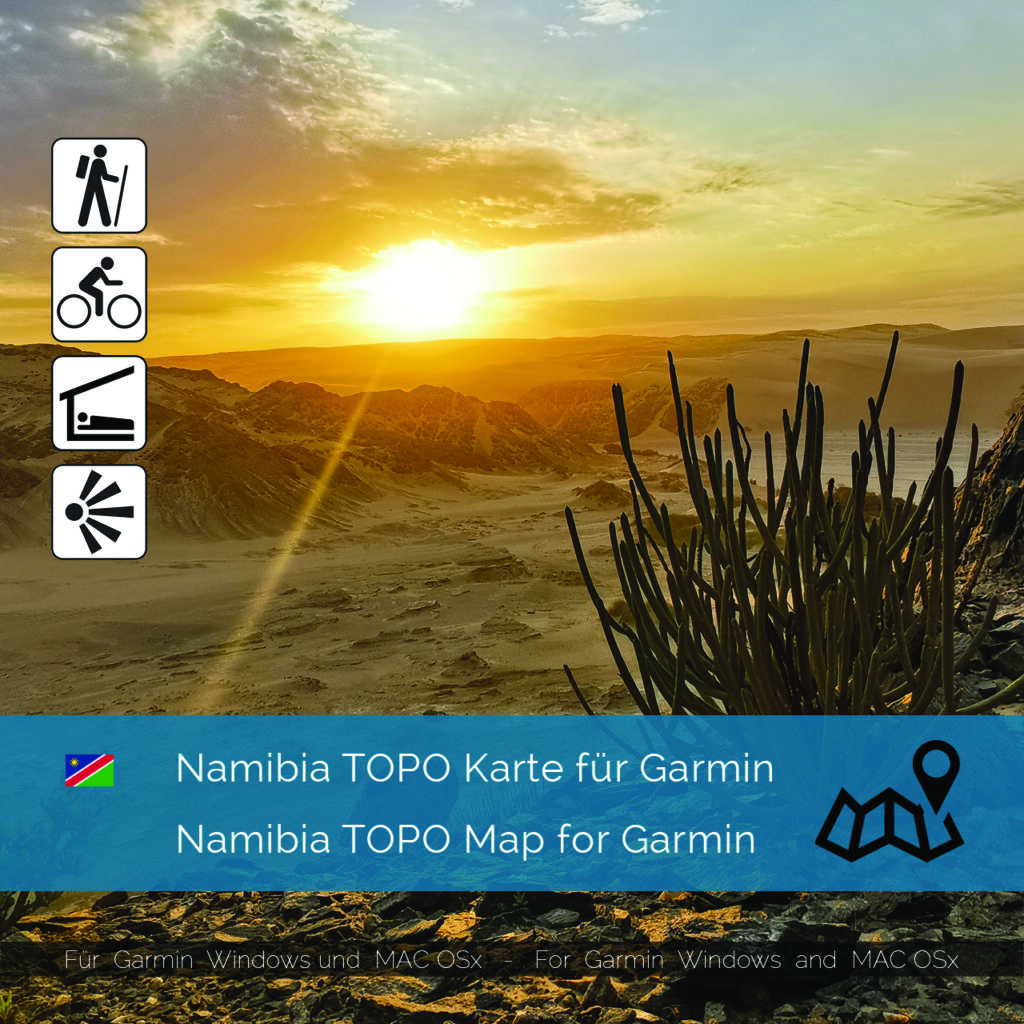 Download topographic map Namibia for Garmin