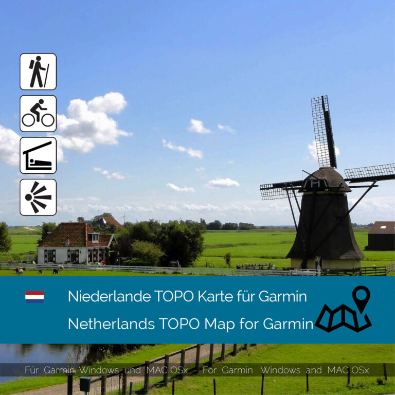 Topographic Map Netherlands for Garmin - Garmin Worldmaps - Map Shop