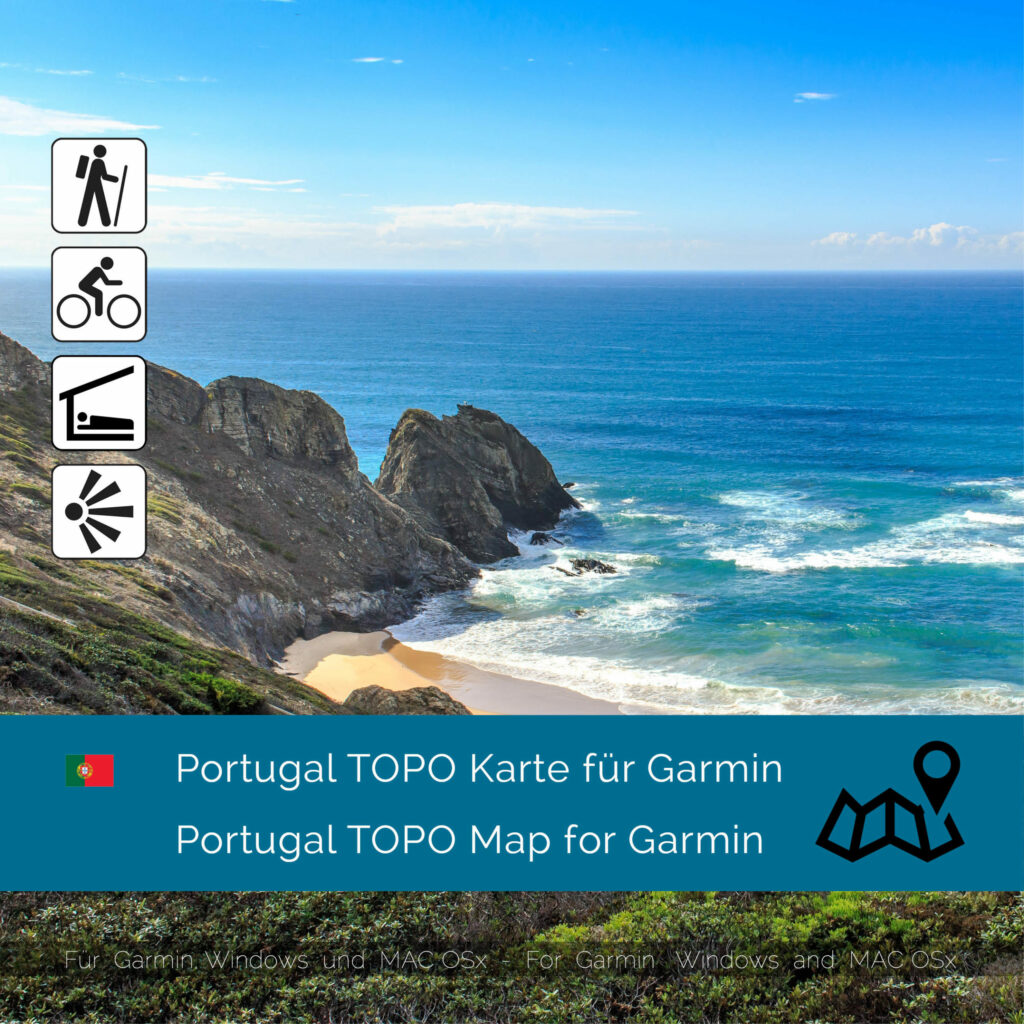 Topographic Map Portugal for Garmin - Garmin Worldmaps - Map Shop