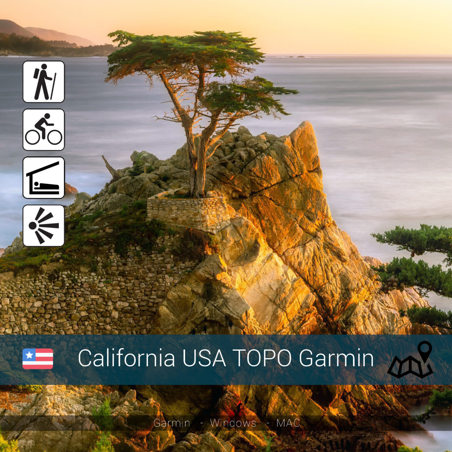 California Topographic Map (USA) Garmin - Map Shop