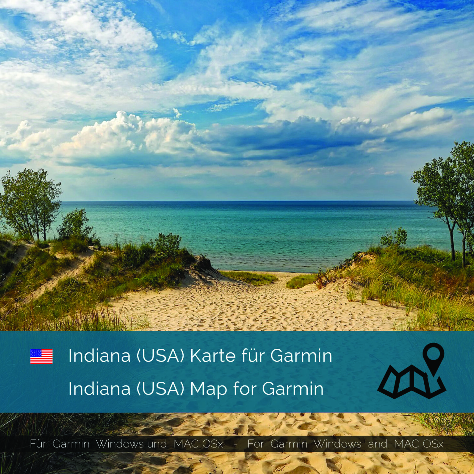 Indiana (USA) Map for Garmin - Garmin Worldmaps - Map Shop