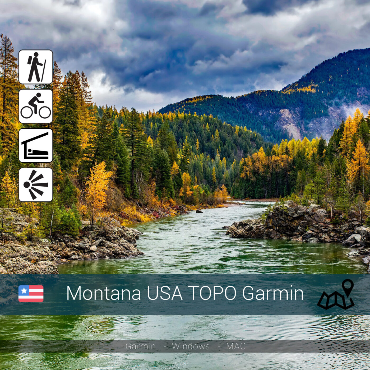 Montana Topographic Map (USA) Garmin - Map Shop