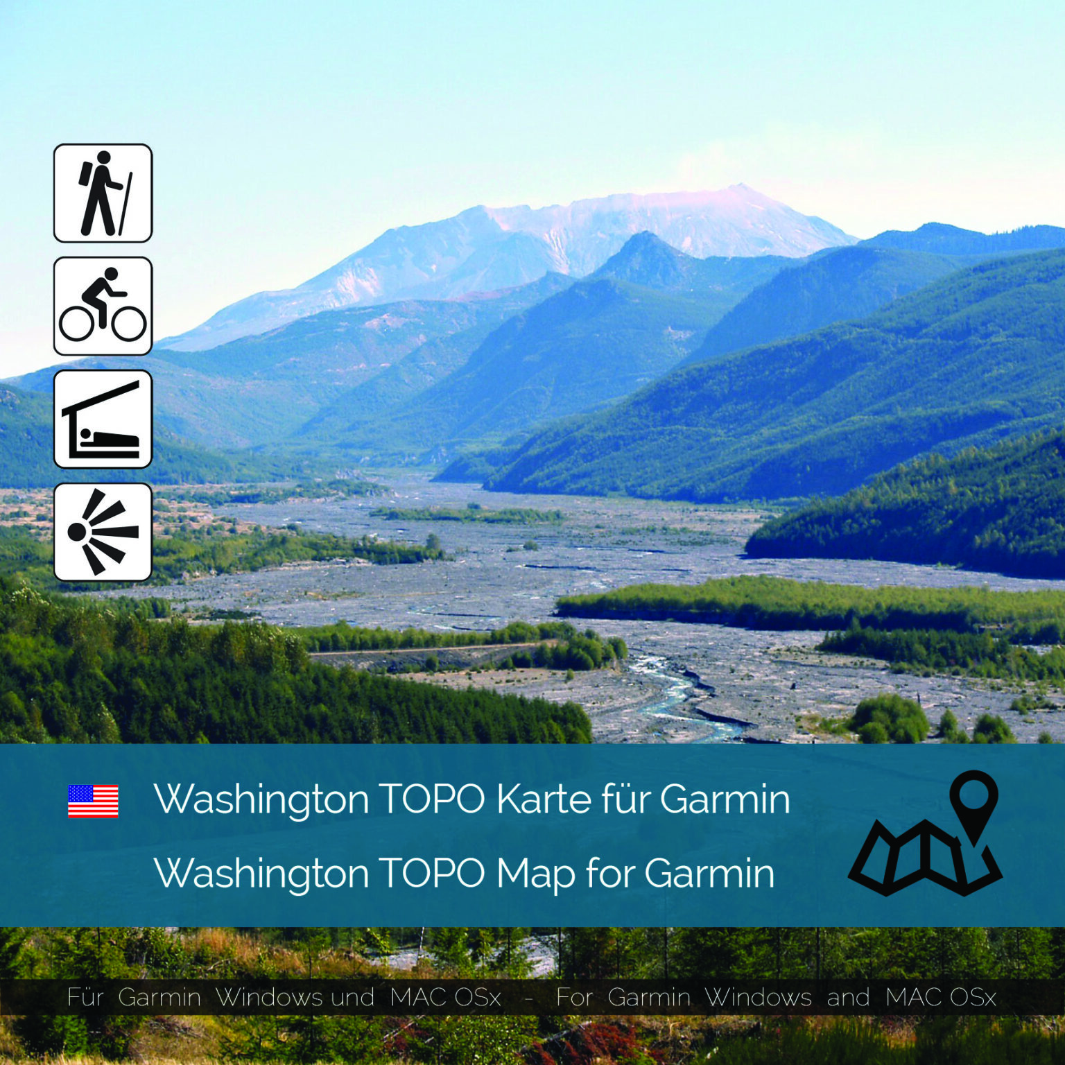 Washington Topographic Map (USA) Garmin - Map Shop