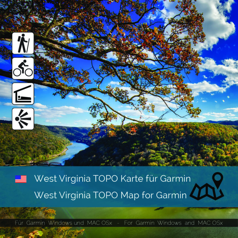 West Virginia Topographic Map (USA) Garmin - Map Shop